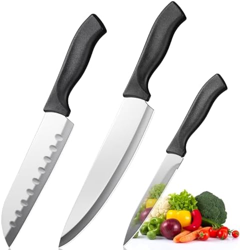 Amazon.com: Topfeel 3 PCS Chef Knife, Ultra Sharp High Carbon Stainless ...
