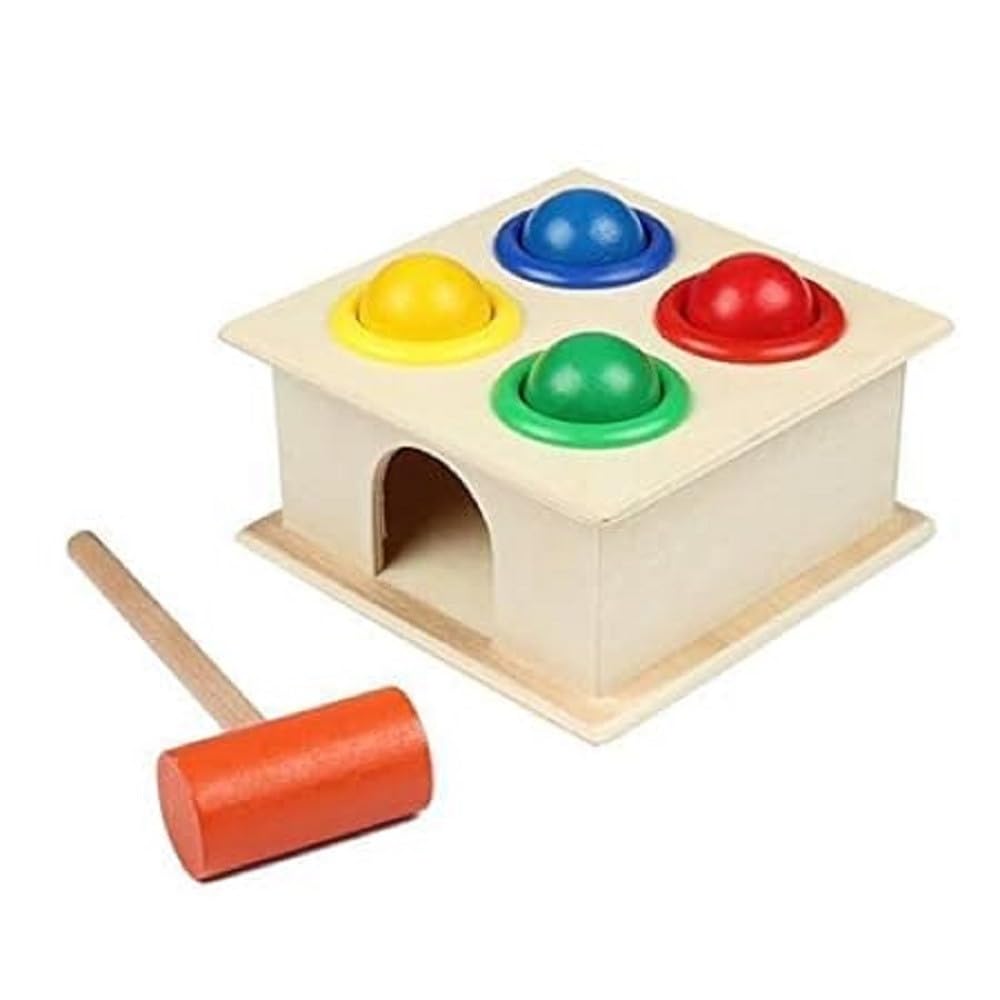 Buy ShopiMoz Wooden Hammer Ball Knock Pounding Bench with Box Case Fine ...