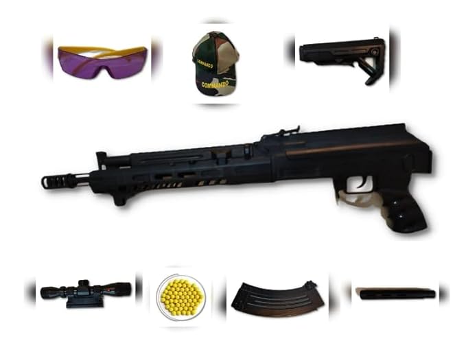Toybooth Ak47 Long Toy Gun with Bb Bullets&Disco Laser Light,Lazer ...