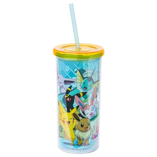 Snapklik.com : Silver Buffalo Eevee And Pikachu Plastic Tall Cold Cup
