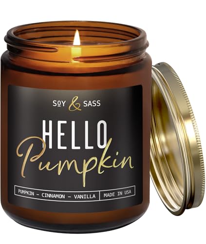 Amazon.com: Pumpkin Spice Candle, Fall Candles - 'Hello Pumpkin ...