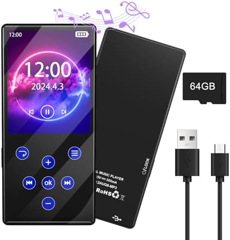 128GB MP3 Player with Bluetooth 5.2, AiMoonsa Music Player with Built ...