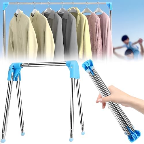 FGXY Portable Folding Clothes Rail Stainless Steel Retractable Clothes ...