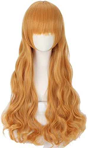 Amazon.com: Xingwang Queen Anime Cosplay Wig Long Curly Wavy Orange ...