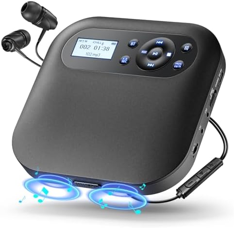 Amazon.com: Desobry Portable CD Player with Bluetooth, Discman Player ...