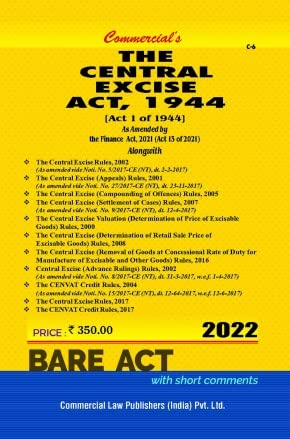 Commercial's The Central Excise Act, 1944 - 2022/edition: unknown ...