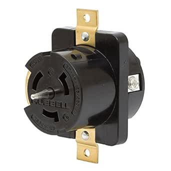 Hubbell CS6369L Locking Receptacle, 50 amp, 125/250V, 3 Pole and 4 Wire ...