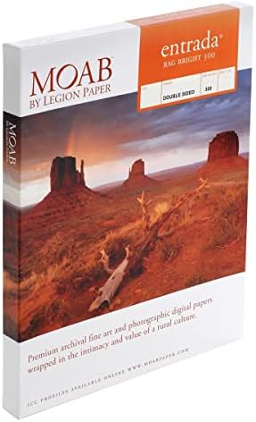 Amazon.com : Moab Entrada Rag FineArt 2-Side Bright White Matte Inkjet ...