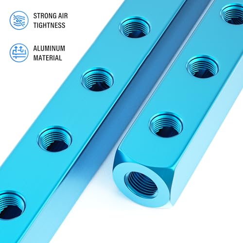 TAILONZ PNEUMATIC 1/4″ Blue 5 Way 8 Port Pneumatic Shunt Aluminum Block ...