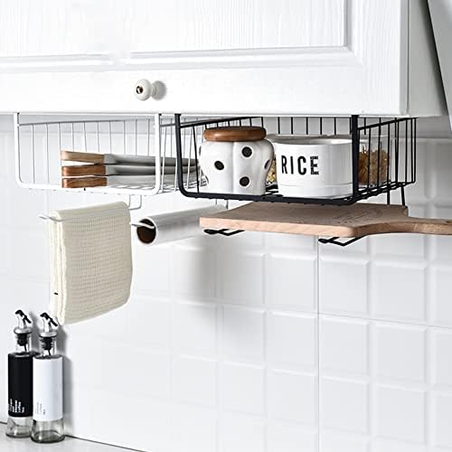 2 Pcs Under Shelf Storage Basket, Cabinet Wire Basket Organizer Fit ...