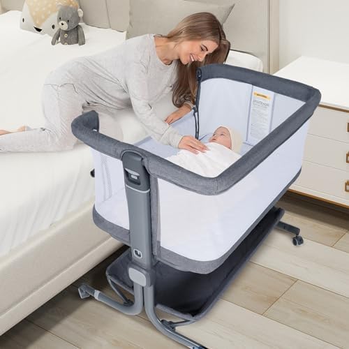 Amazon.com: JOY & LOTUS Baby Bassinet Bedside Sleeper for Baby with ...