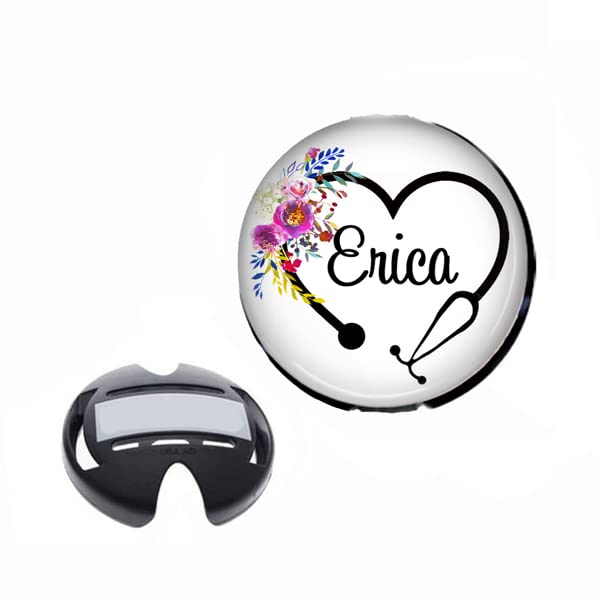 Amazon.com: HM - Stethoscope Tag - Heart Steth Floral - Personalized ...