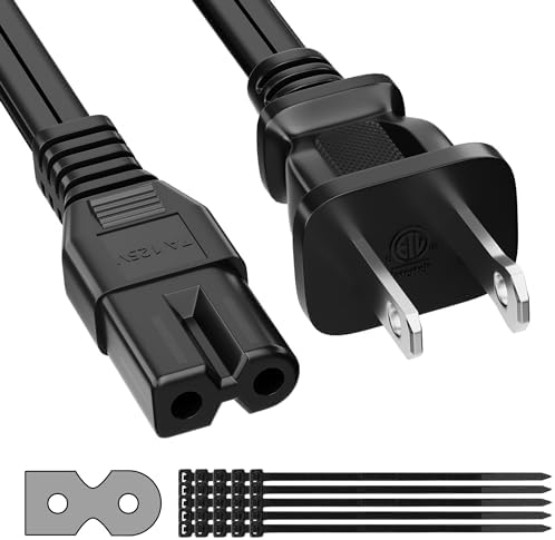 Amazon.com: 2 Prong AC Power Cord 15 FT, Polarized Cable for Vizio D-E ...
