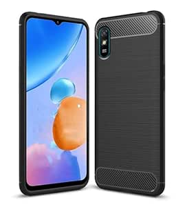 KARAS Redmi 9i | Carbon Fibre Rugged Armour Back Cover Case Compatible for Redmi 9i (Black ...
