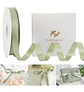 Amazon.com: HUIHUANG Moss Green Ribbon 2 inch Double Face Green Satin ...