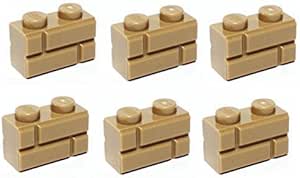 Lego Parts: Brick, Modified 1 x 2 with Masonry/Brick Profile (PACK of 6 ...