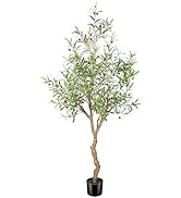 Amazon.com: FEELEAD Artificial Olive Tree 6ft -Tall Fake Potted Olive ...