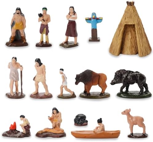 Amazon.com: Hiawbon 15Pcs Native American Figurines Set, Historical ...