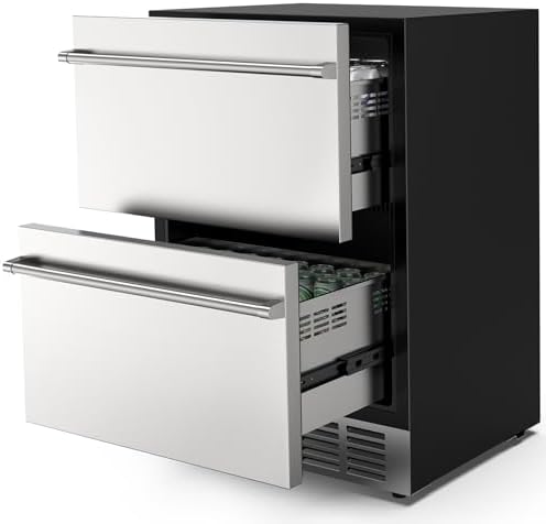 Amazon.com: 24 Inch Under Counter Double Drawer Fridge, Weather Proof ...