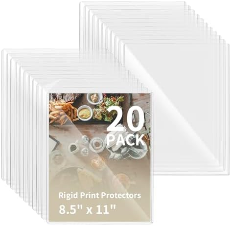 Amazon.com : 20 Pack 8.5" x 11" Hard Plastics Sheet Protector, Rigid ...