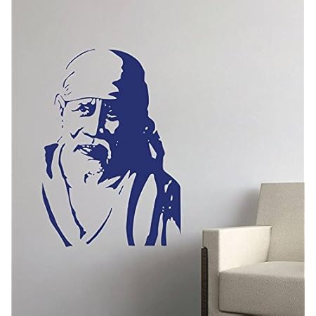 Sticker Studio Sai Baba face Wall Sticker (PVC Vinyl,58 CM X 76 CM ...