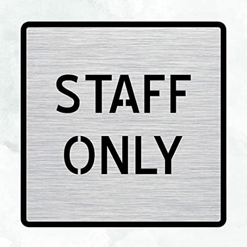 CVANU Silver Acrylic STAFF ONLY Self-Adhesive Sign Board for Office ...