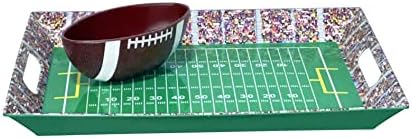Amazon.com | Prairie Collections Football Shaped Bamboo Serving Tray ...