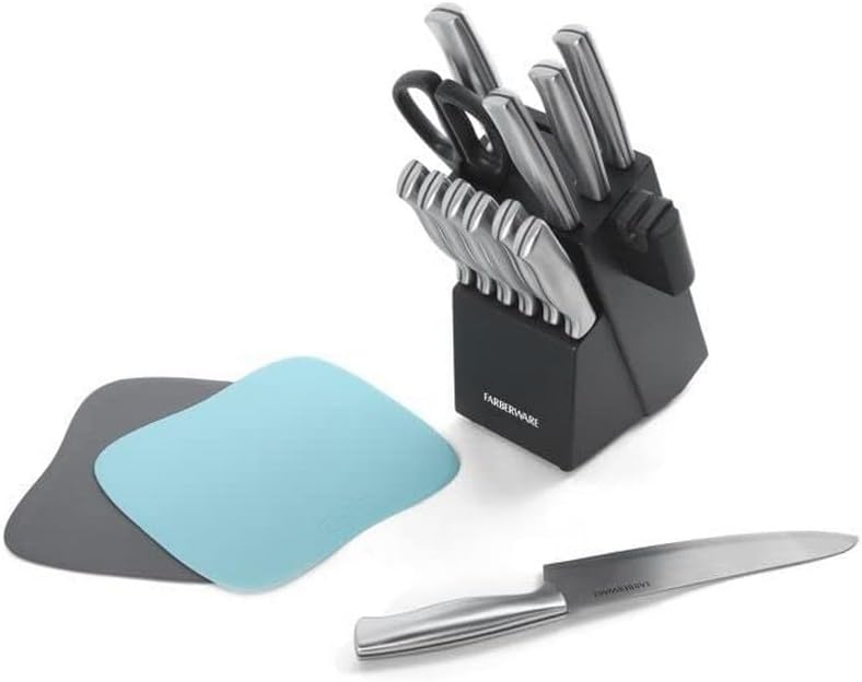 Amazon.com: Farberware Edgekeeper 16-Piece Stainless Steel Knife Block ...