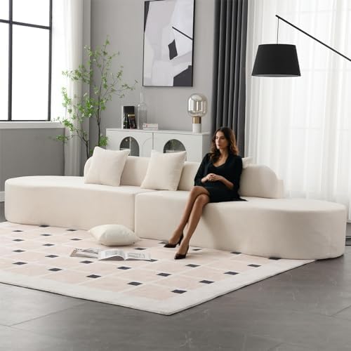 Amazon.com: 130 Inches Sofa Couches for Living Room Modern Curved Sofa ...
