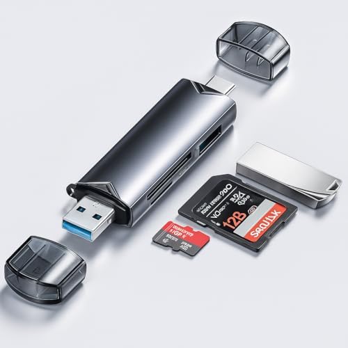 6-in-1 High-Speed Card Reader USB 3.0 & Type-C Memory Card Reader ...