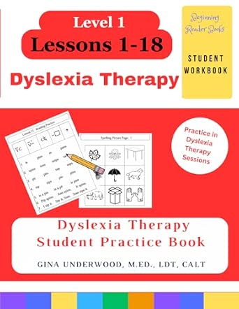 Dyslexia Therapy Beginning Reader Books: Student Workbook Level 1 ...
