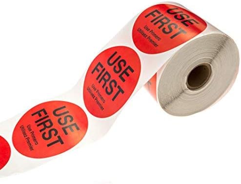 Amazon.com: 3 Inch Round Use First Stickers / 500 Red Removable Circle ...