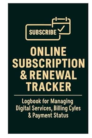 Online Subscription & Renewal Tracker: Logbook for Managing Digital ...