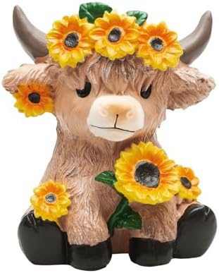 Amazon.com: Cute Highland Cow Planter, 4.3 inch Resin Succulent Pot ...