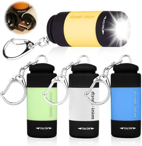 Kids Mini LED Torch - 4 Pcs Colorful Pocket Torches with USB ...