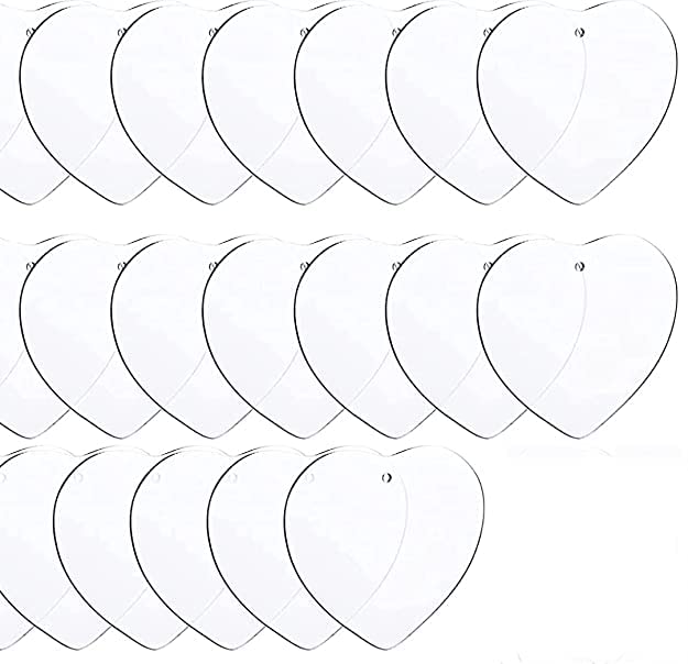 Acrylic Heart Keychain Blanks Acrylic Hearts 3 inches Discs 20 with ...