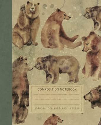 Composition Notebook: Beautiful Vintage Bears Illustration Book For ...