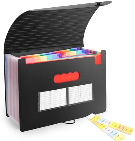 Carpeta Organizadora de Documentos, 24 Bolsillo Folder Tamaño Carta A4, Organizador de Archivos ...