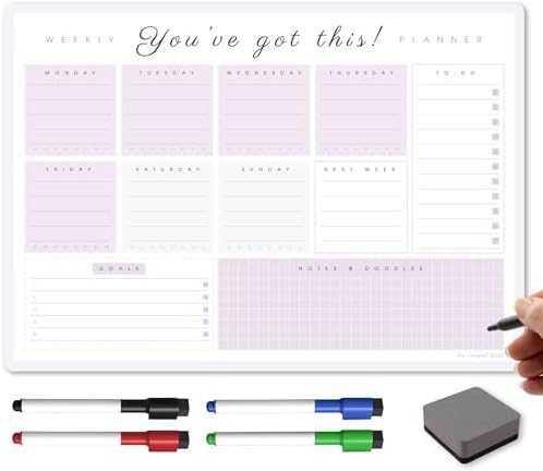 Magnetic Calendar Whiteboard Set - 17x13 Monthly White Board Planner ...