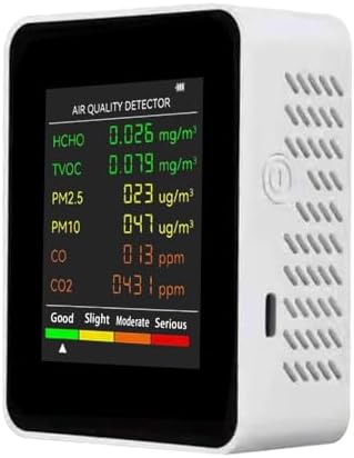 Air Quality Monitor Indoor, 6 in 1 Air Quality Tester, Air Quality ...
