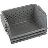 Amazon.com: Begale 3-Pack Gray Plastic Stackable Detachable Storage Bin ...