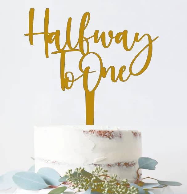 TrifleArte 1/2 Way to One Cake Topper, 1/2 Birthday Cake Topper, for ...