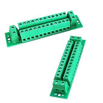 Jienk 2PCS 16Amp Screw Mount AC DC 2x12 Position Terminal Block ...