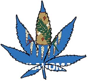 Amazon.com: Oklahoma Flag Weed Marijuana Leaf Sticker Self Adhesive 420 ...