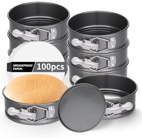 Amazon.com: Sunnyray 8 Pcs 4 Inch Springform Pan for Baking Mini ...