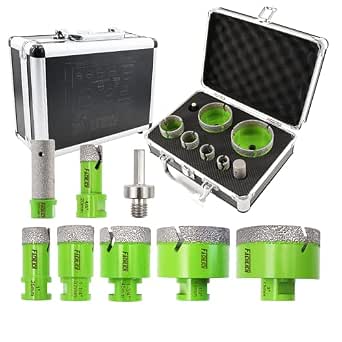 FACHLICH Diamond Core Drill Bits Set - 8pcs Tile Hole Saw Kit (20/25/32 ...