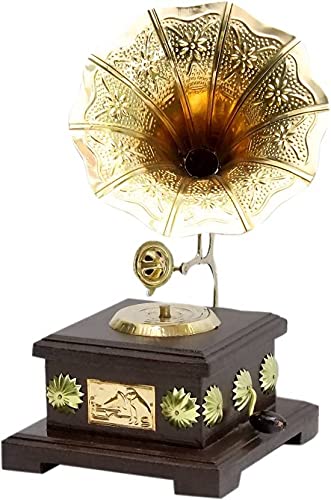 Arsh Handicrafts (Gramophone Square Black Polish MDF and Brass) (This ...
