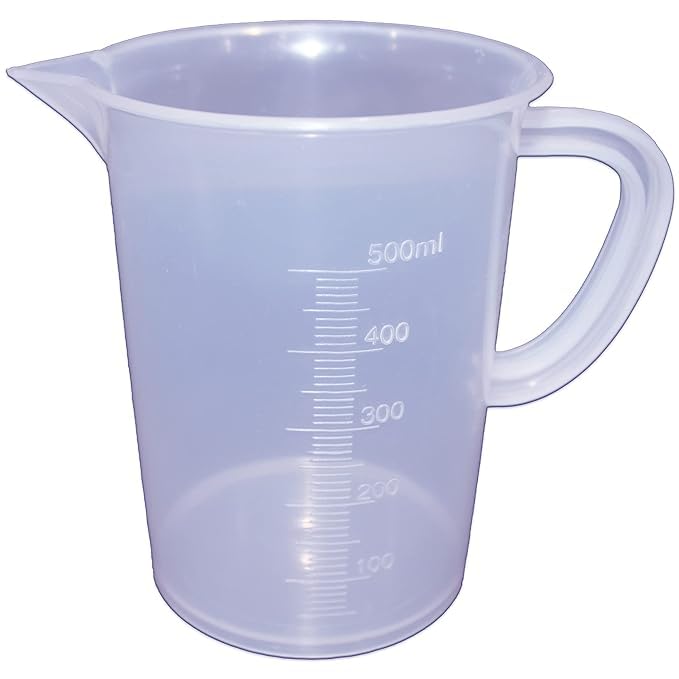 AI-Measuring Jug 500ml Polypropylene Pack of 1/Plastic Measuring Jug Beaker with Handle 500ml ...