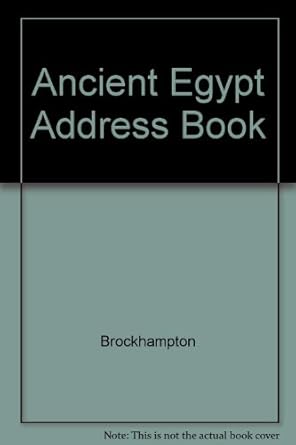 Amazon.com: Ancient Egypt Address Book: 9781860198335: Brockhampton: Books
