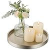 Amazon.com: Hanobe Candle Plate Holder Tray: Champagne Gold Round Wood ...